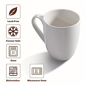 Urbanstrive 16 oz Large Coffee Mug with Handle Tea Cup Novelty Coffee Cup Idea Gift for Men Women Office Work, White