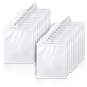 24 Pack Hanging Storage Bags, Large Hook 10 x 12.5-inch Clear Plastic Bags for Classroom, Library, and Pharmacy Use