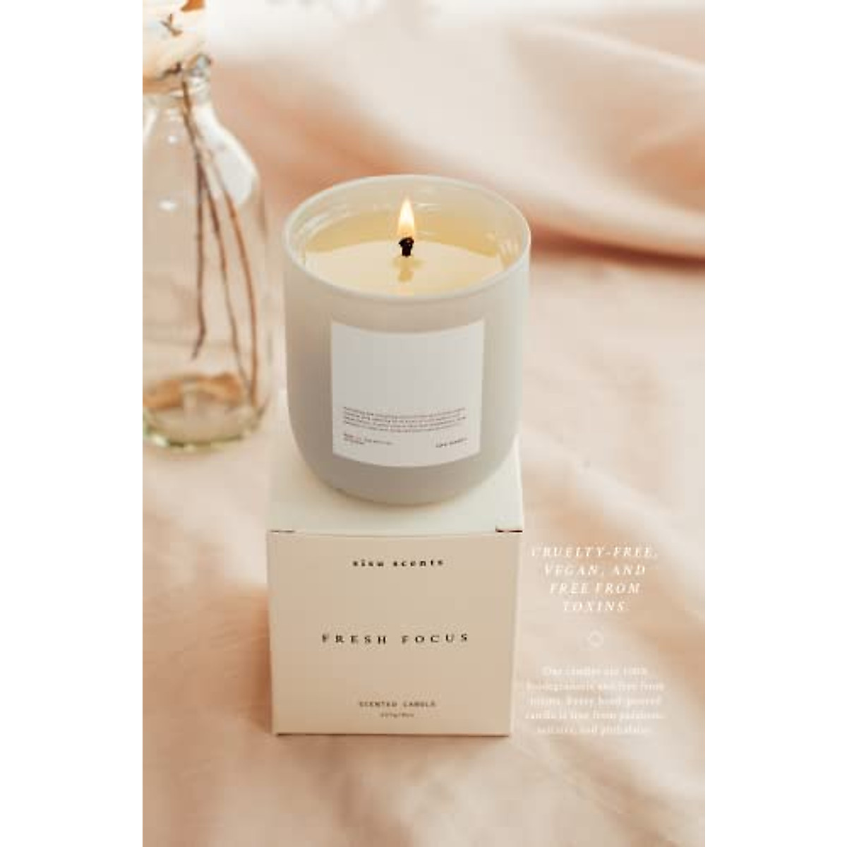 Sisu Scents | Fresh Focus | Sicilian Lemon, Jasmine & Lemon Flower | Luxury Scented Jar Candle | Made in California | Vegan & Clean Burning | 8oz