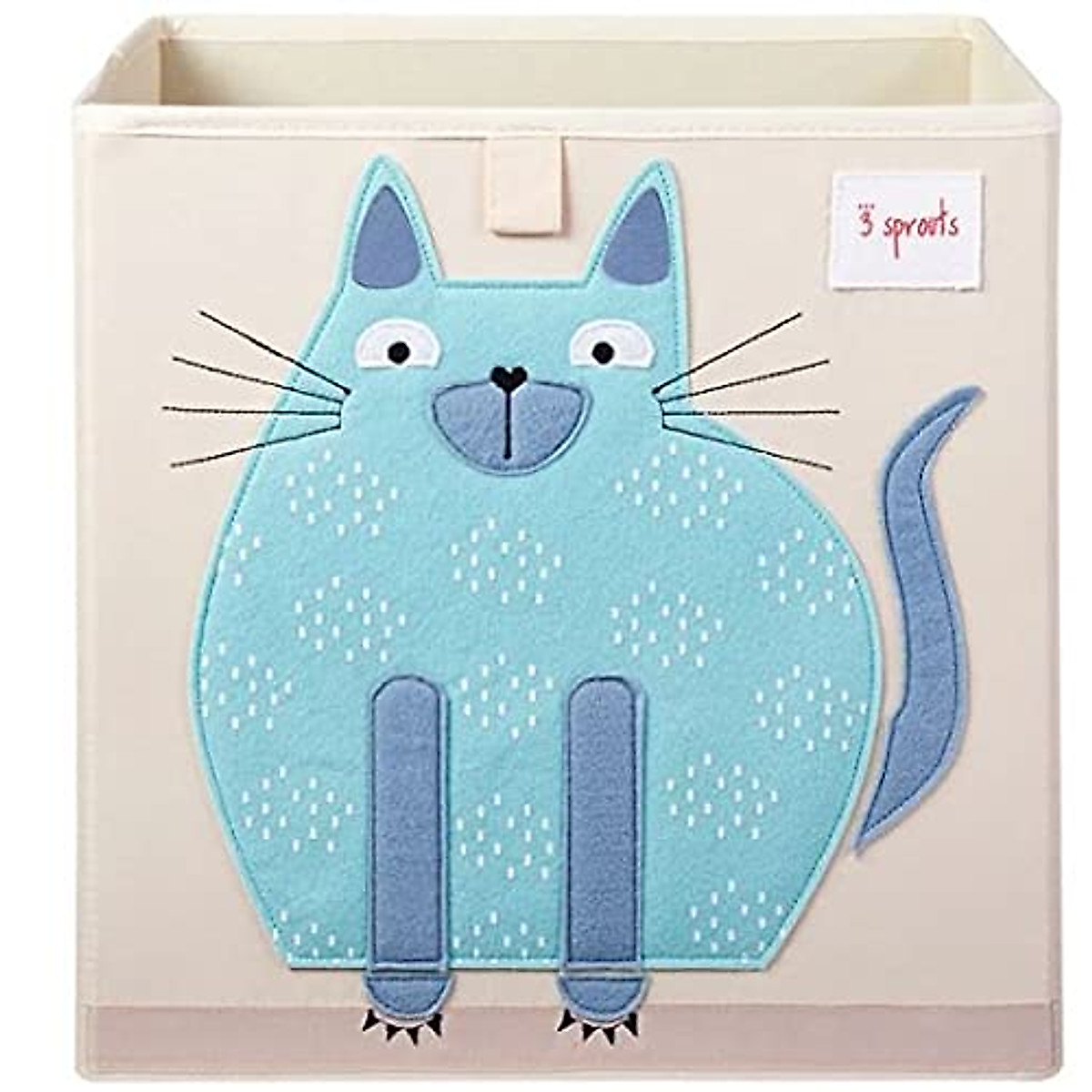 3 Sprouts Large 13 Inch Square Children's Foldable Fabric Storage Cube Organizer Box Toy Bin, Unicorn and Cat (2 Pack)