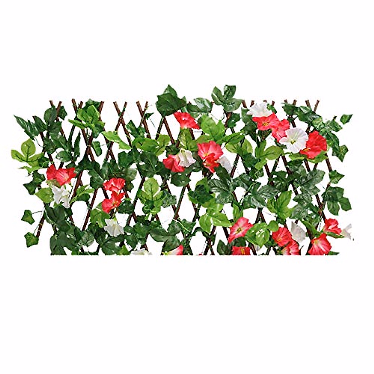 Retractable Artificial Wooden Fence, Retractable Artificial Wooden Fence with Flowers Privacy Fence, Retractable Artificial Wooden Fence