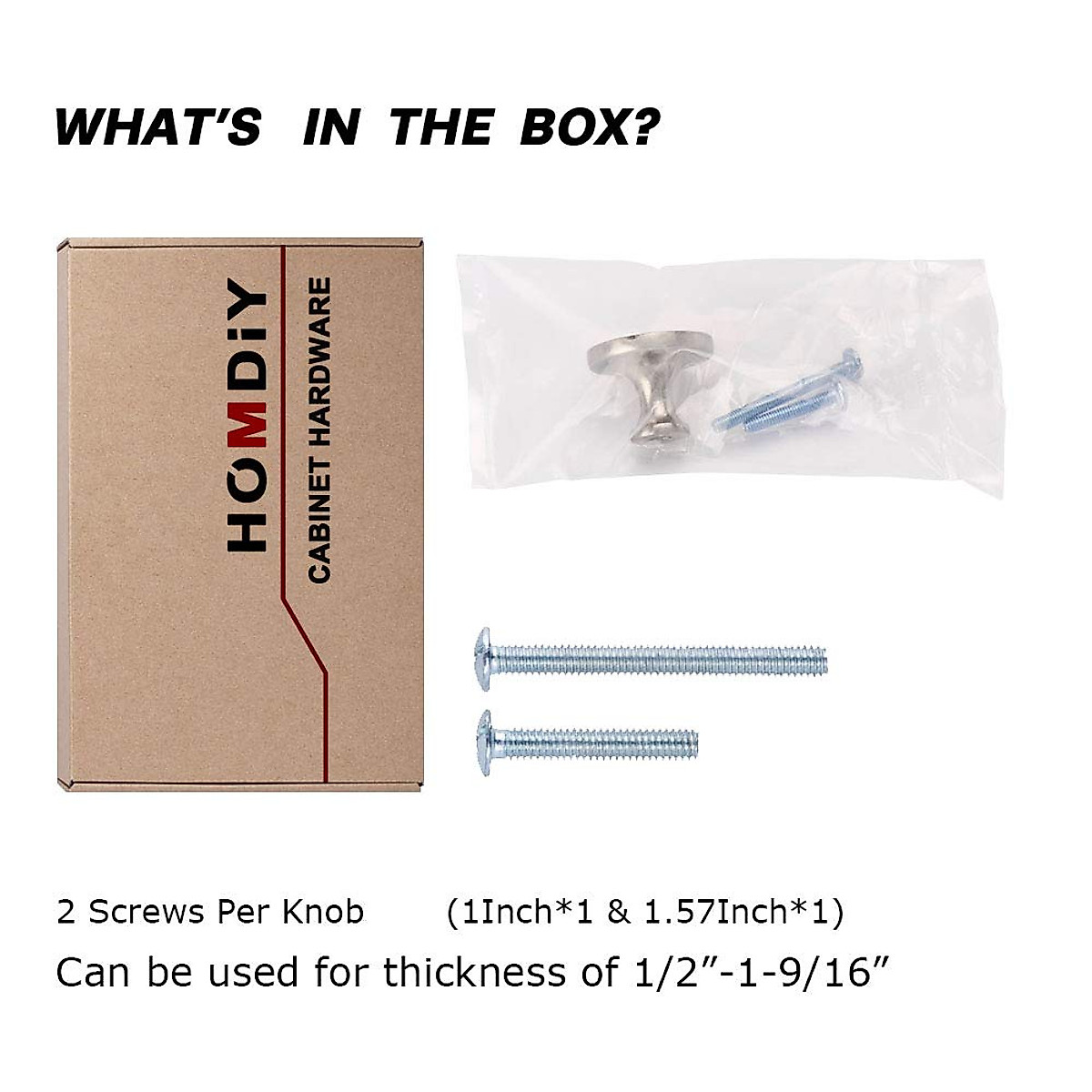 homdiy 25 Pack Brushed Nickel Cabinet Knobs, Solid Round Drawer Knobs, Modern Kitchen Cabinet Hardware for Bedroom Dresser, Cupboard, Drawers