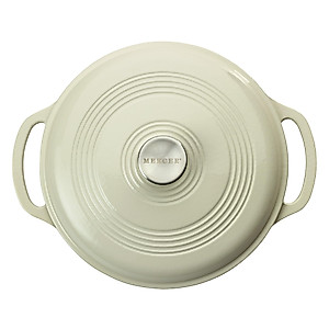 Mercer Culinary Enameled Cast Iron Round Dutch Oven, 6 qt., White