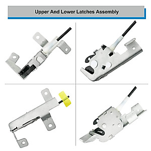 Door Lock Latch & Cable fit for Ford F-150 Extended Cab Pickup ONLY 2004 2005 2006 2007 2008, RH Passenger Upper and Lower Rear Side Latches Assembly, Replace 8L3Z-18264A00-B, 6L3Z-18264A00-B