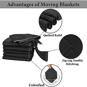 Moving Blanket Heavy Duty 40x 72" Moving Pads for Furniture Protection Quilted Packing Shipping Blankets Moving Supplies
