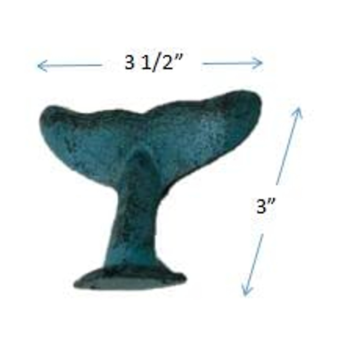 5 Cast Iron Whale Tail Hooks Or Drawer Pulls Coat Hat Closet Hall Tree Sea Foam Green Color