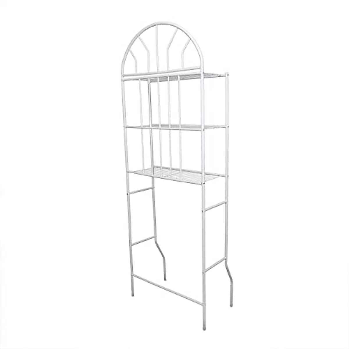 OCASAMI 3-Shelf Over The Toilet Organizer Metal Bathroom Organizer Over Toilet, 3-Tier White Toilet Shelf Organizer Freestanding Storage Space Saver Shelf 69.7x25.6x13.4inch | US Stock