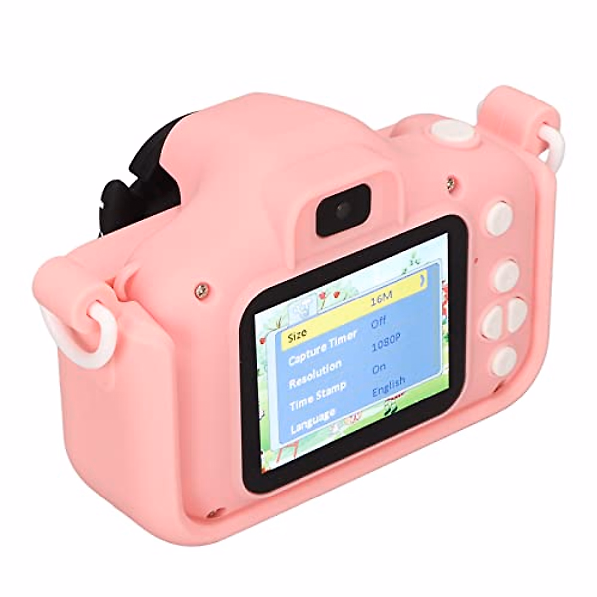 Children Camera, Dual Front and Rear Cameras Kids Digital Camera 2in HD Screen 28 Fun Photo Frames Cartoon Appearance for Video for Listening to Music (with 32G Memory Card with Card Reader)