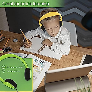 Redskypower 10 Pack Multi Color Kid's Wired On Ear Headphones, Individually Bagged, Disposable Headphones Ideal for Students in Classroom Libraries Schools, Bulk Wholesale