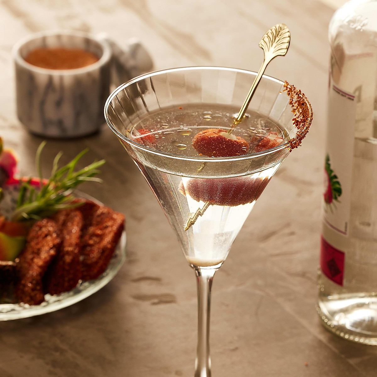 Libbey Paneled Martini Glasses Set of 4, 9.5 Oz Fine Ribbed Modern Martini Glasses, Dishwasher Safe Martini Cocktail Glasses for Cocktail Parties