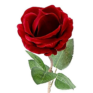 Noble Rose Ring Box - Flower Heart Engagement Ring Box for Proposal Ring, Ceremony, Wedding or Special Occasions (Red)