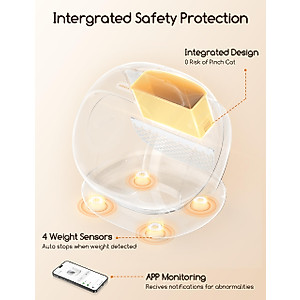 MeoWant Self-Cleaning Cat Litter Box, 75L Extra Large Open Automatic Cat Litter Box for Multi Cats, Integrated Safety Protection/APP Control/Odor Removal Smart Litter Box with Mat & Liner