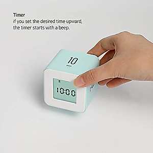 mooas Multi Cube Timer/Rotating Timer, Simple Operation, Clock & Timer (White)