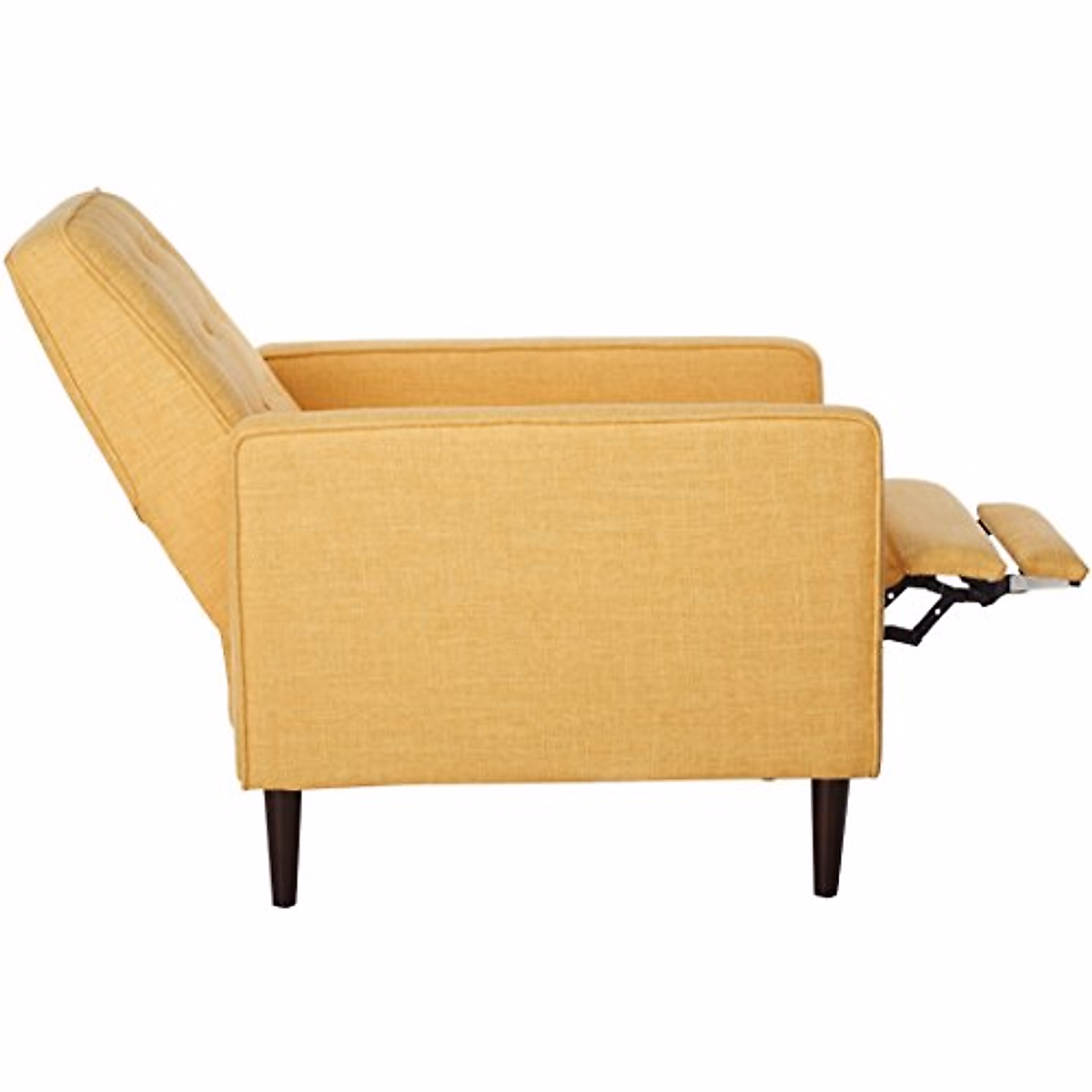 CHRISTOPHER KNIGHT HOME Mason Mid-Century Modern Tuft Back Recliner (Qty of 1, Fabric/Muted Yellow).