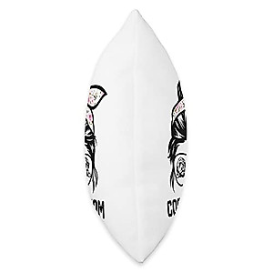 Cockapoo Mom Messy Bun Hair tee Cockapoo Dog mom Messy bun Throw Pillow, 18x18, Multicolor