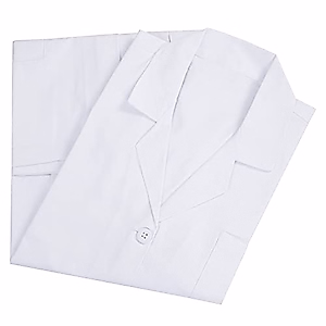 Oakias Cotton Blend Lab Coat for Women, Long Sleeve, 3 Pockets Long Professional Lab Coat, White (S-XL)