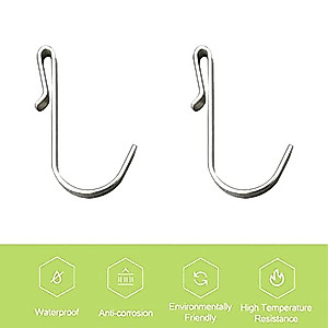 UFURMATE Shelf Basket Rack Hooks, 20Pcs Stainless Steel Shower Basket Hooks Shower Caddy Shelf Basket Rack Hooks for Hanging Sponge Washcloth Luffa (Silver)