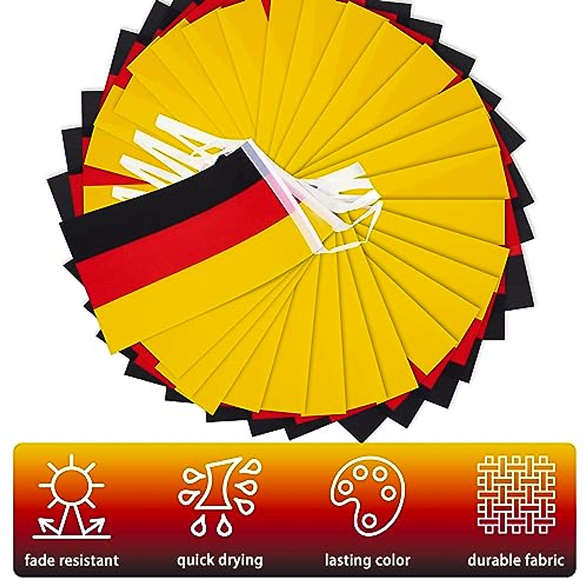 Germany String Flag Pennant Banner, Small Mini German Flags Bunting Banner, German Unity Day National Country Decoration for School, Party, Sports Events, Patriotic Festival, 33 Feet 30 Flags