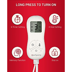 Comfytemp Mini Car Electric Blanket, 20 x 24inch 12V 24V Electric Travel Throw with 4 Heat Levels, 5 Auto-Off & Stay on, Memory Function for Cars, Trucks and RV, Winter Travel - Machine Washable