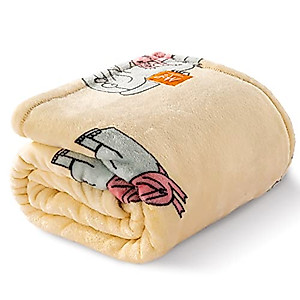 Berkshire & Mo Willems VelvetLoft Luxury Soft Cozy Plush Throw Blanket, Elephant Piggie, 50" x 70"