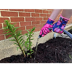 Miracle-Gro Women's Nitrile Coated Grip Floral Pattern Gardening Work Gloves, Extreme Comfort, Excellent Grip, Water Resistant, Pink/Purple, Small, (MG37126/WSM)