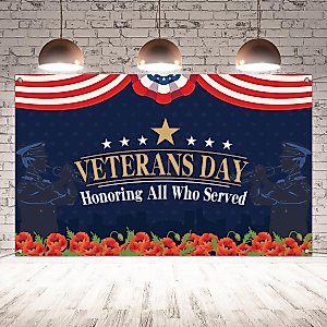 Veterans Day Backdrop Veterans Day Banner Veterans Day Patriotic Decoration and Supplies for Home
