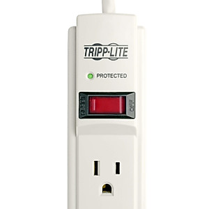 Tripp Lite 6 Outlet Surge Protector Power Strip 6ft Cord 790 Joules LED & INSURANCE (TLP606) Gray