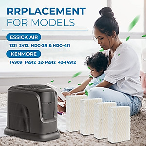 Pokin Humidifier Filter HDC411 Compatible with AIRCARE Essick Air HDC411 Emerson MoistAIR HD1205 HD12050 HD1211 HD12110 Replacement Wicking Filter Sears Super Wick Filter (Upgraded Version) 4 Pack