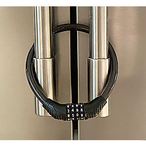Urban August Refrigerator Lock For Kids Toddler Adult - Child Proof Fridge Lock With 4-digit Combination Code - Sturdy Multifunctional Lock For Cabinet Doors French Door Cable Lock Bike Stroller (One)