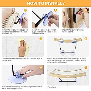 Pecute Cat Window Perch Sisal Cat Scratcher 2 in 1, Cat Hammock Window Seat with Solid Wood Frame, Iron Bracket and Heavy Duty Suction Cups Holds Cats Up to 30lbs