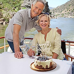 60th Birthday Gifts for Women Rose Gold, 60 Years Old Birthday Tiara, Sash, Balloons, Cake Topper, Candle and Glasses for 60th Birthday Party Decoration, 6 PCS