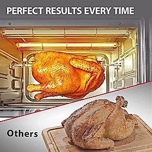 Toshiba Speedy Convection Toaster Oven Countertop with Double Infrared Heating, 10-in-1 with Toast, Pizza, Rotisserie, Larger 6-slice Capacity, 1700W, Black Stainless Steel, Includes 6 Accessories