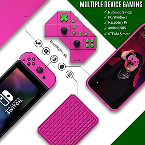 PB Tails CHOC Pink Switch Controller | Bluetooth Wireless Game Controller for Android, PC, STEAM, Raspberry Pi, Windows | Cute Switch Controller | Ideal Gaming Collectibles & Gaming Gift | Neon Pink