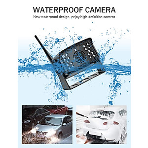 EVERSECU 4pcs Digital HD 1080P Wireless Car Backup Camera with 9 inch 4ch Quad Display Monitor/Car DVR/Dash Monitor/Vehicle Video Recorder for RV/SUV/Van/Pickup/Truck/Trailer Rear/Side/Front View