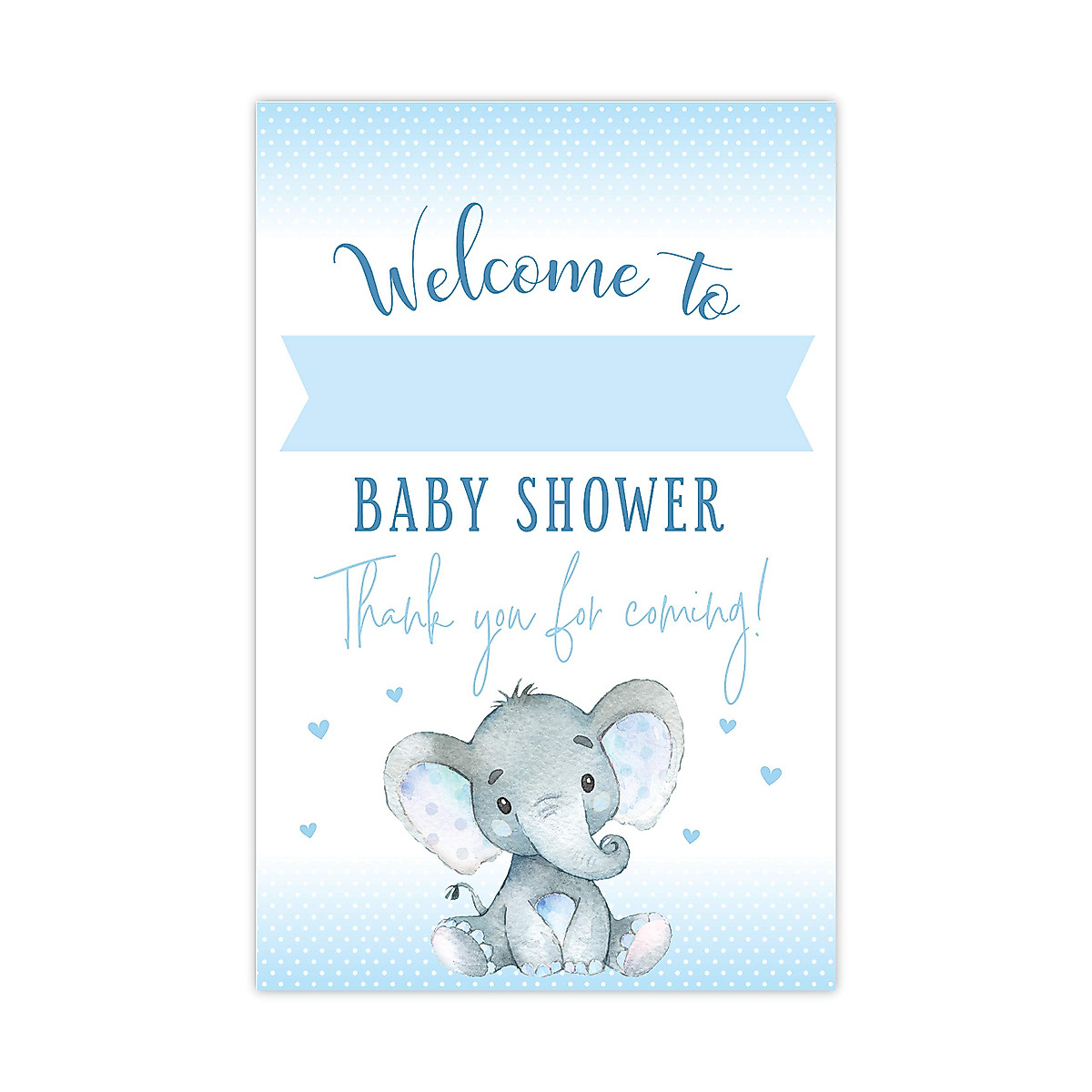Elephant Baby Shower Welcome Sign Decorations 11x17 Centerpiece