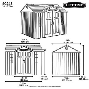 Lifetime 60243 10 x 8 Ft. Outdoor Storage Shed