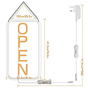 16"x 9" LED Neon Open Sign for Business, Ultra Bright Lighted Sign Open, Electric Light up Sign for Stores, Restaurants Offices Retail Shops Window Storefronts