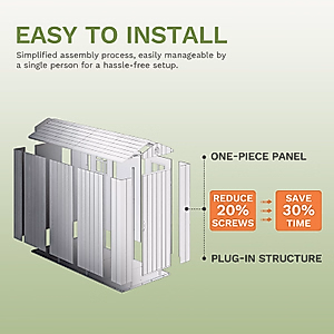 Patiowell 4' x 8' Outdoor Storage Shed with Floor, Plastic Shed Outside Resin Tool Shed with Two Windows and Lockable Door for Backyard Garden Patio Lawn, Light Grey (Fit-it Shed)