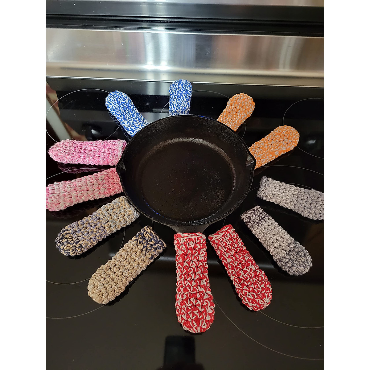 Cast Iron Skillet Handle Covers - Set of 2 - Crochet - 00% Cotton