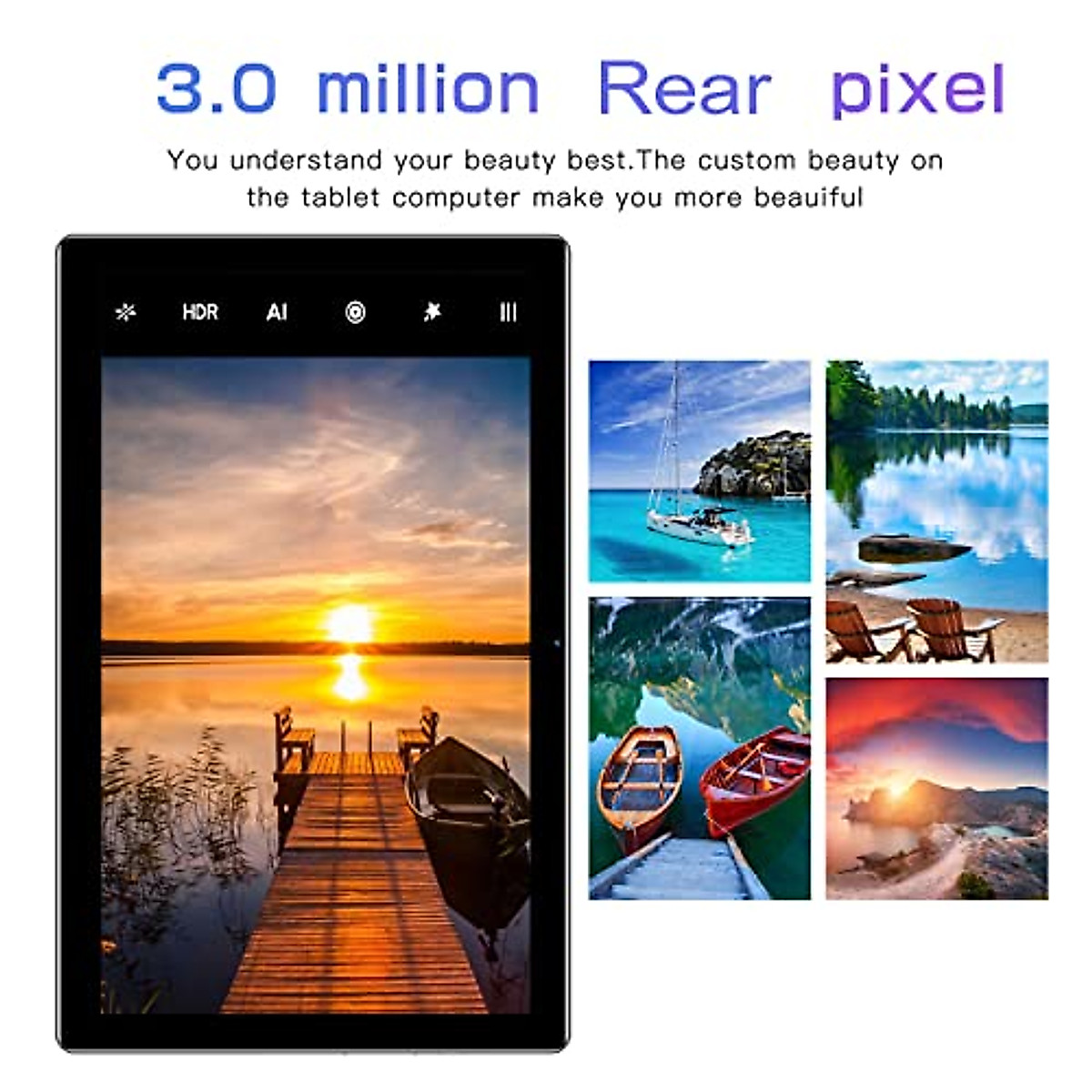 10.1 Inch Ultra-Thin Hd Tablet WiFi Bluetooth Android 10-core 1gb +16gb Voice Call Game Learning Tablet Supports Sim Communication Front and Rear Dual Cameras 2022 (Black)