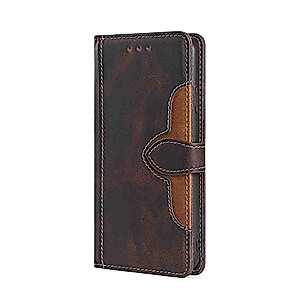 NATUMAX Phone Cover Wallet Folio Case for Oppo Reno 6 PRO Plus 5G, Premium PU Leather Slim Fit Cover for Reno 6 PRO Plus 5G, 2 Card Slots, Horizontal Viewing Stand, Easy Take, Brown