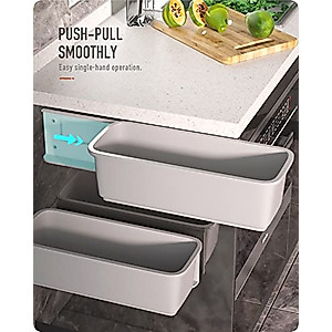 Baffect Under Sink Organizers and Storage, 2 Pack Pull Out Under Bathroom and Kitchen Cabinet Storage Drawer Organizer, Multi Purpose Sink Organizing Caddy up to 11lbs (Gray)