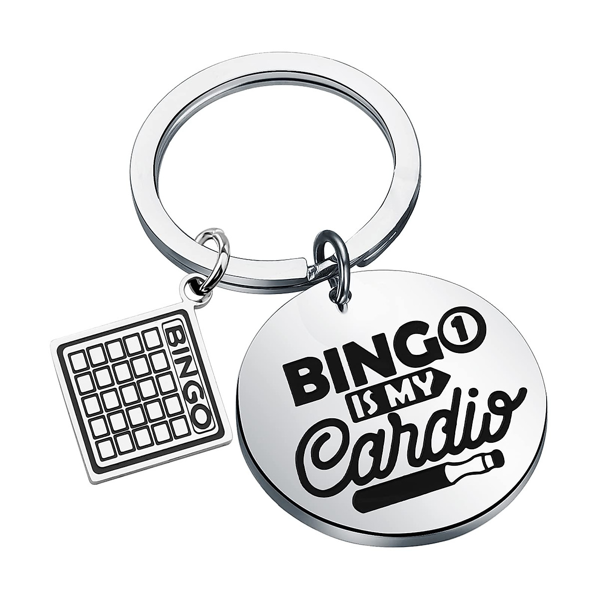 PLITI Funny Bingo Gift Bingo Gambler Gift Bingo Game Lover Gift Bingo Is My Cardio Keychain Gambling Gift (bingo cardio ky)