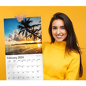 Tropical Beaches 2024 Hangable Wall Calendar - 12" x 24" Open - Sturdy & Thick Large Full Page 16 Months & Travel Vacation Beach Paradise Photography Photo Gift- Organizing & Planning - Includes 2023