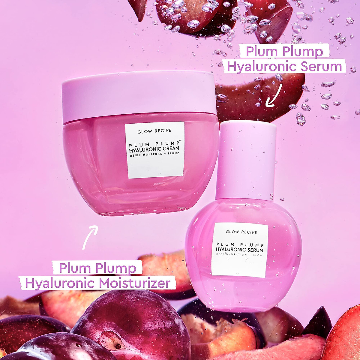 Glow Recipe Plum Plump Hyaluronic Acid Skin Care Serum - Hydrating Skincare + Face Serum for Women & Men with Antioxidant Plum + Vitamin B5 to Repair Skin Barrier & Lock-In Facial Hydration (30ml)