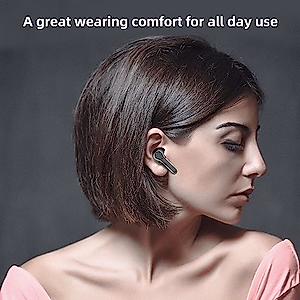 RETROQ J101 Wireless Earbuds HiFi Sound Bluetooth Headphones ENC Noise Cancelling Earphones for HD Calls Comfort Fit Bluetooth Ear Buds with IPX6 Waterproof for iPhone Android (White)