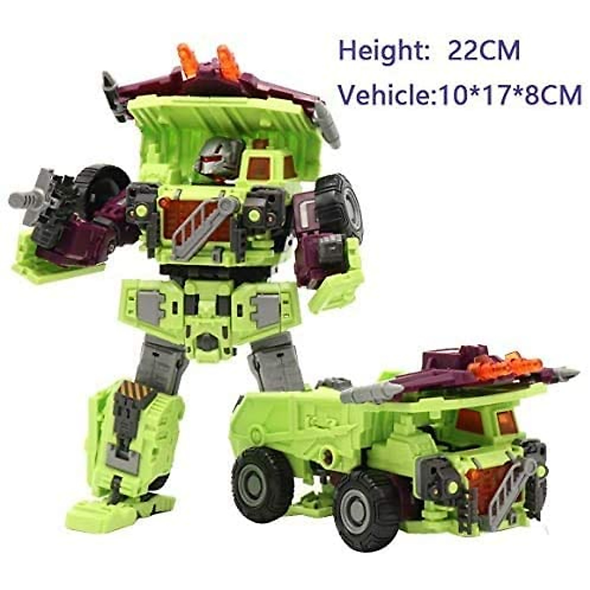 NBK Deformation Oversize Toys Robot Devastator Engineering Combiner 6 in 1 Action Figure Car Truck Model Gift for Kids Boys (Green)