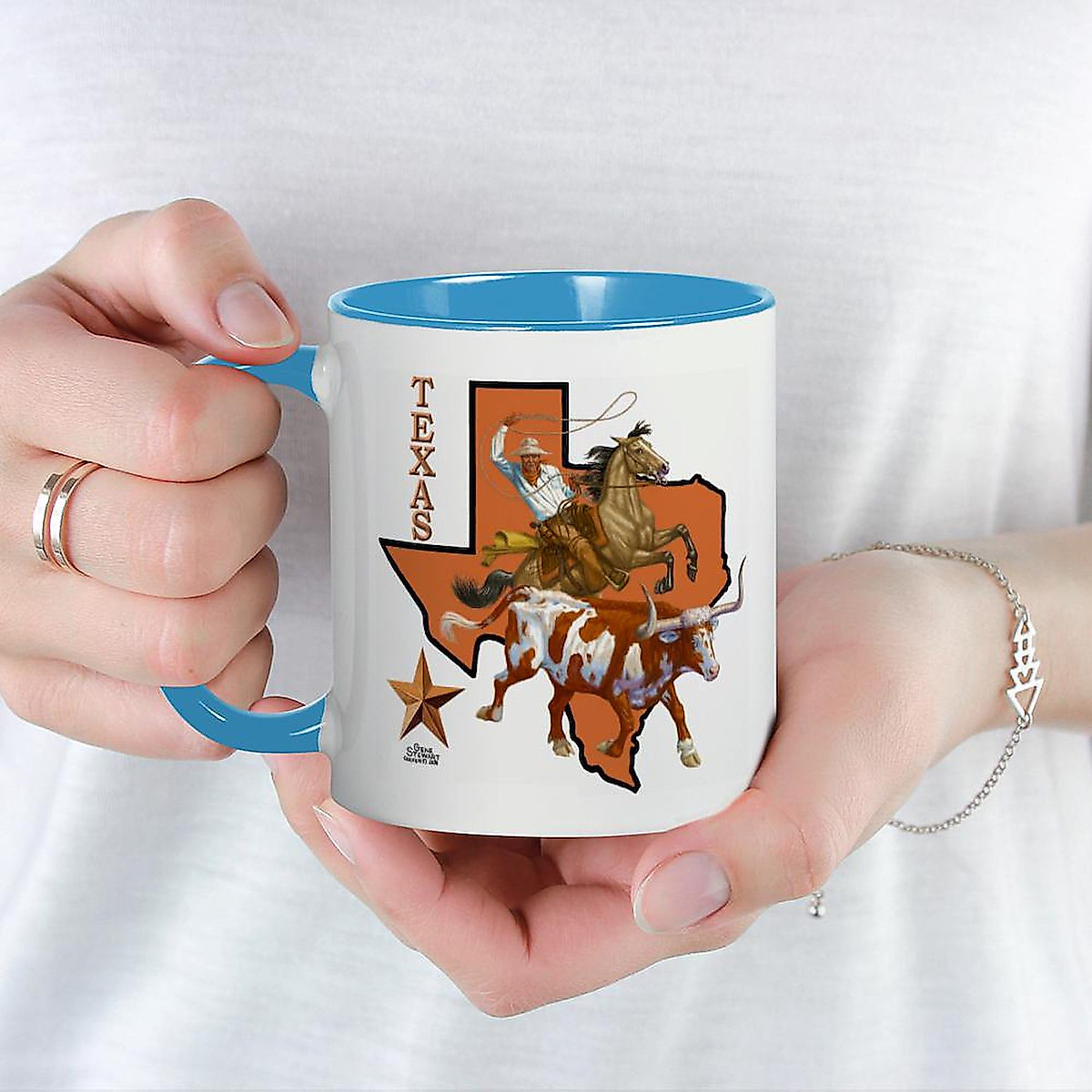 CafePress Texas Cowboy & Longhorn Mug Ceramic Coffee Mug, Tea Cup 11 oz