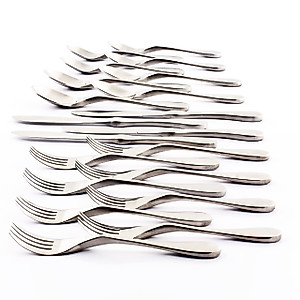 Knork Original Collection Cutlery Utensils 18/10 Stainless Steel Flatware Set, 20 Piece, Matte Silver & Storage Tray/Flatware Organizer, large, Weathered Gray