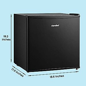 COMFEE' 1.7 Cubic Feet All Refrigerator Flawless Appearance/Energy Saving/Adjustale Legs/Adjustable Thermostats for home/dorm/garage [black]